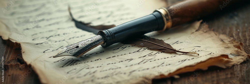 Ancient calligraphy writing, background image, generative AI Stock ...