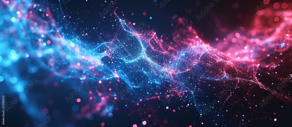 Cosmic energy interlaced with digital particles, forming a versatile ...