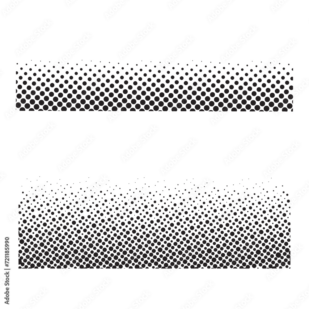 Circle halftone element, monochrome abstract graphic, prepress or generic concepts, long dots ...