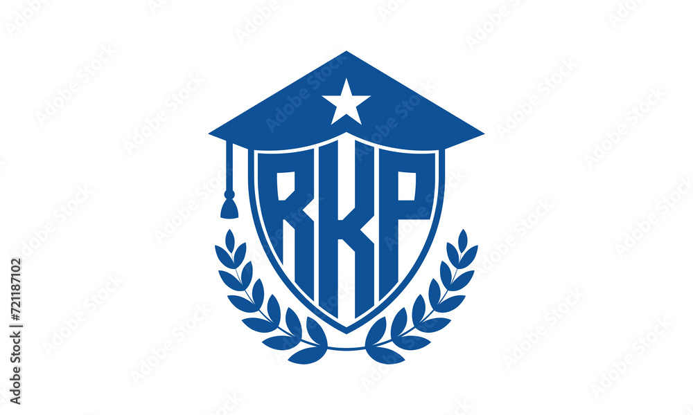 Vetor de RKP three letter iconic academic logo design vector template ...