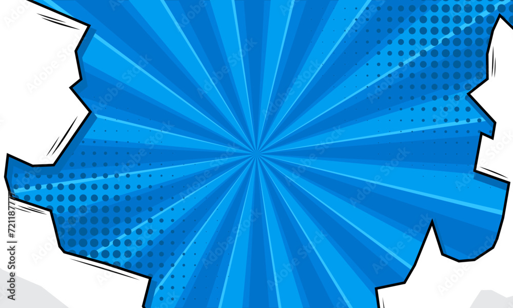 abstract blue comic background with torn paper effect Stock Vector ...