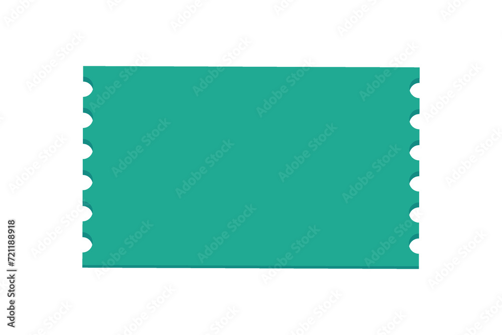 green receipt paper or tag label front view on transparent background ...