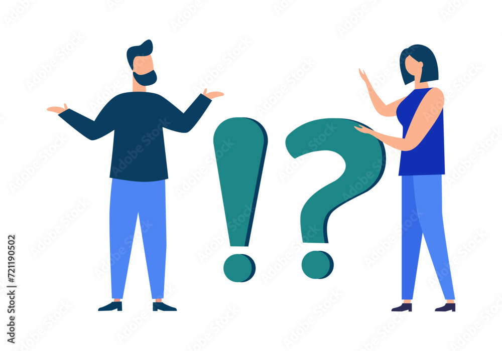 Vector illustration, conceptual illustration of frequently asked ...