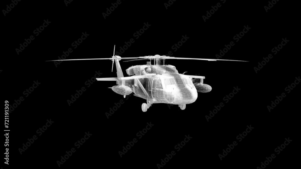 Video Stock 3D Holographic Attack Helicopter Looping Animation ...