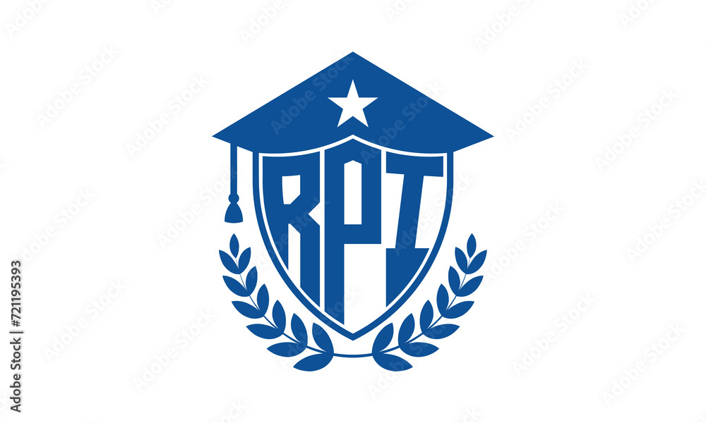 RPI three letter iconic academic logo design vector template. monogram ...
