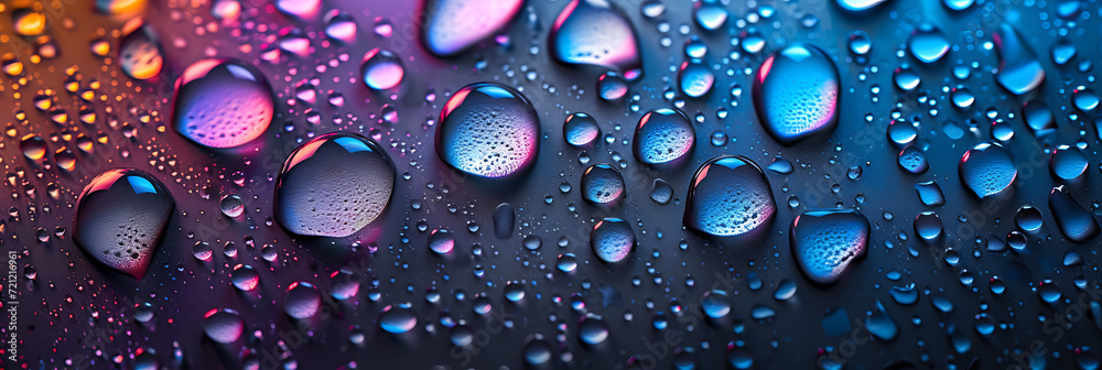 Liquid chrome droplets on a dark background with gradients of silver ...