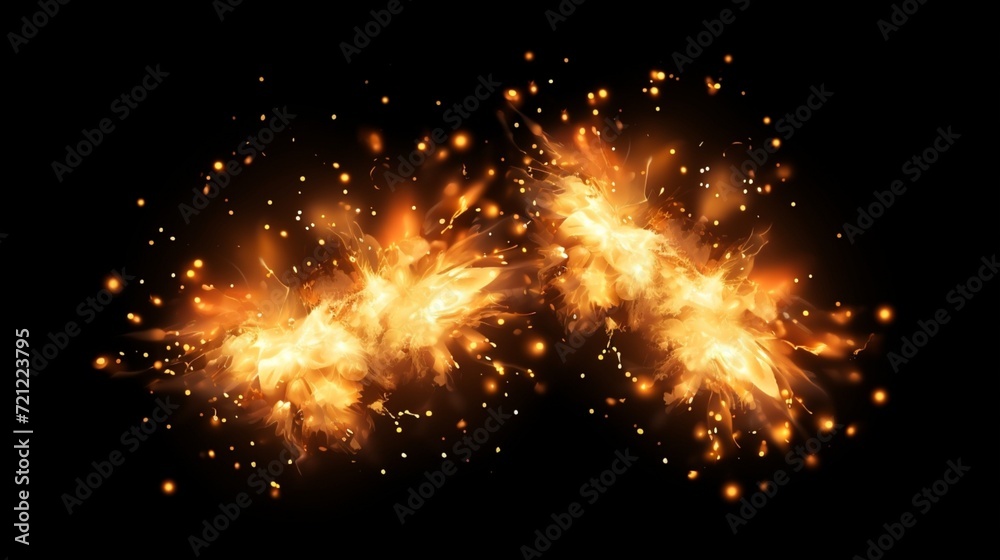 Vector fiery sparks on an isolated transparent background. Sparks png ...