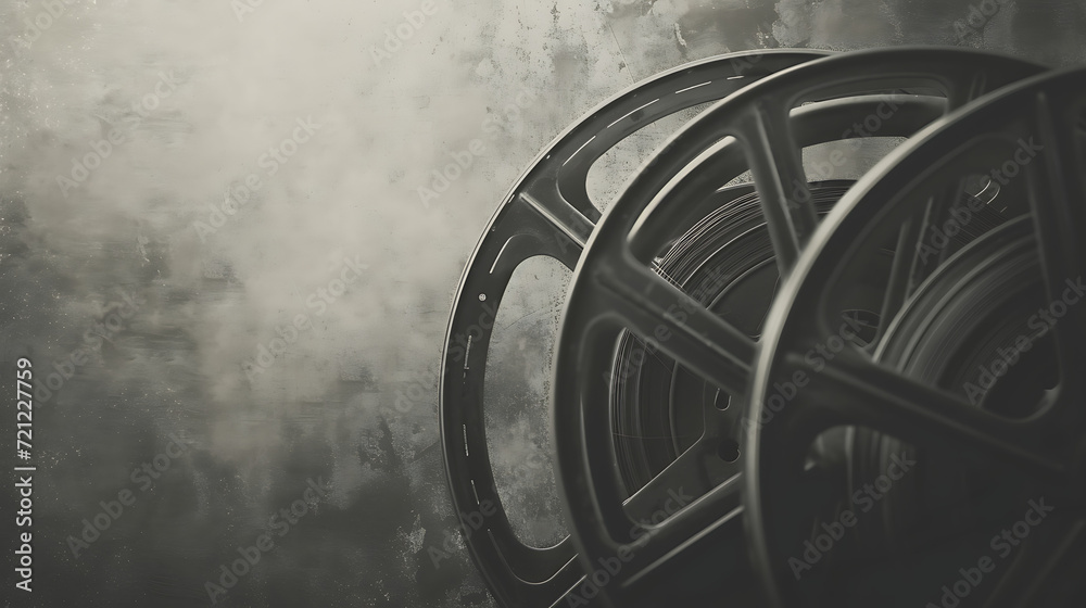 Ilustrace „Vintage film reel with a grayscale gradient and classic ...