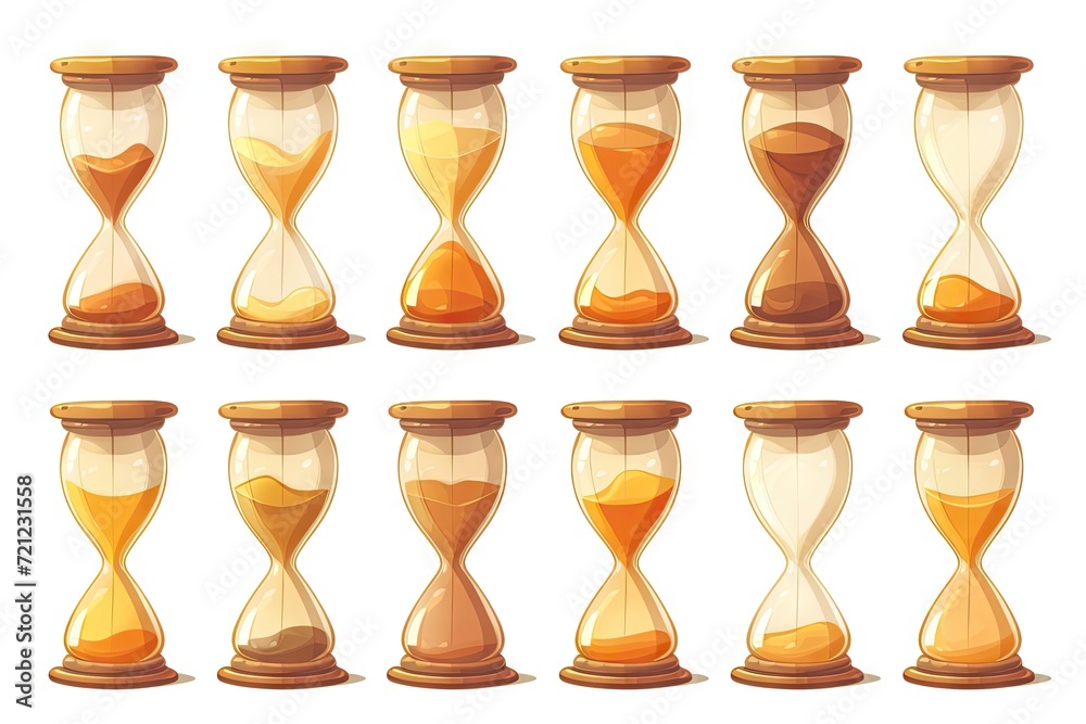 Simple Hourglass Collection, Sand Clocks for Sprite Sheet Animation ...