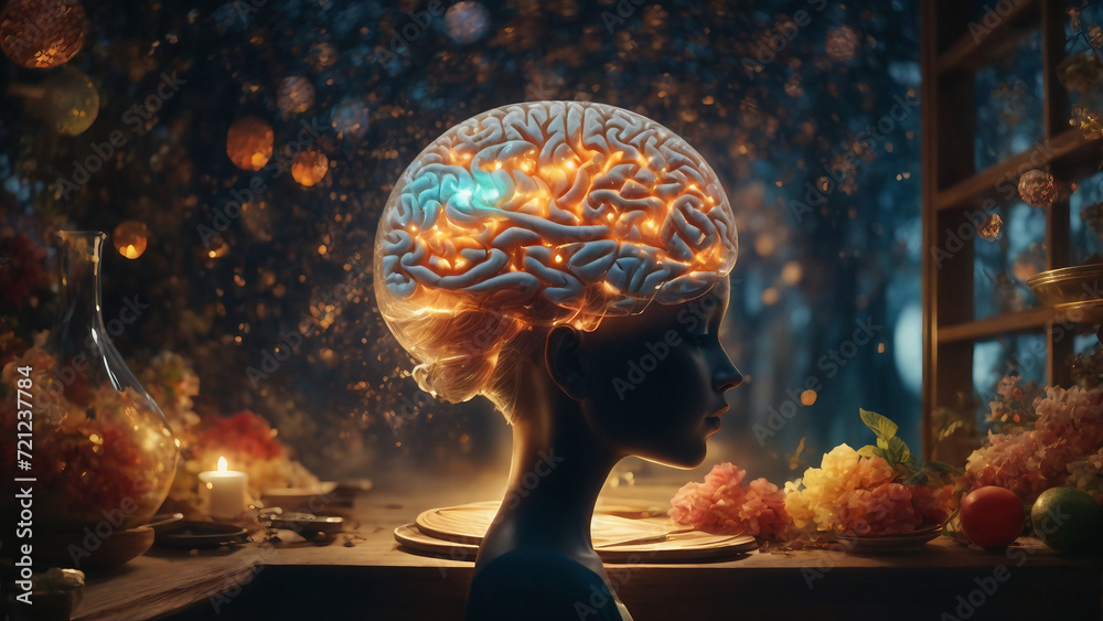 Female human brain, miracle of all area are connected together Stock Photo | Adobe Stock