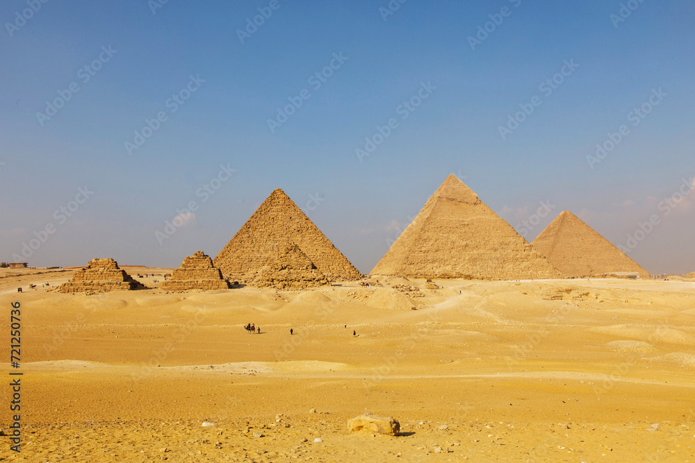 Egypt. Cairo - Giza. General view of pyramids from the Giza Plateau (on ...