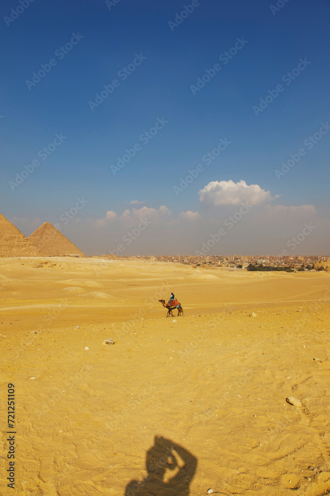Egypt. Cairo - Giza. General view of pyramids from the Giza Plateau (on ...