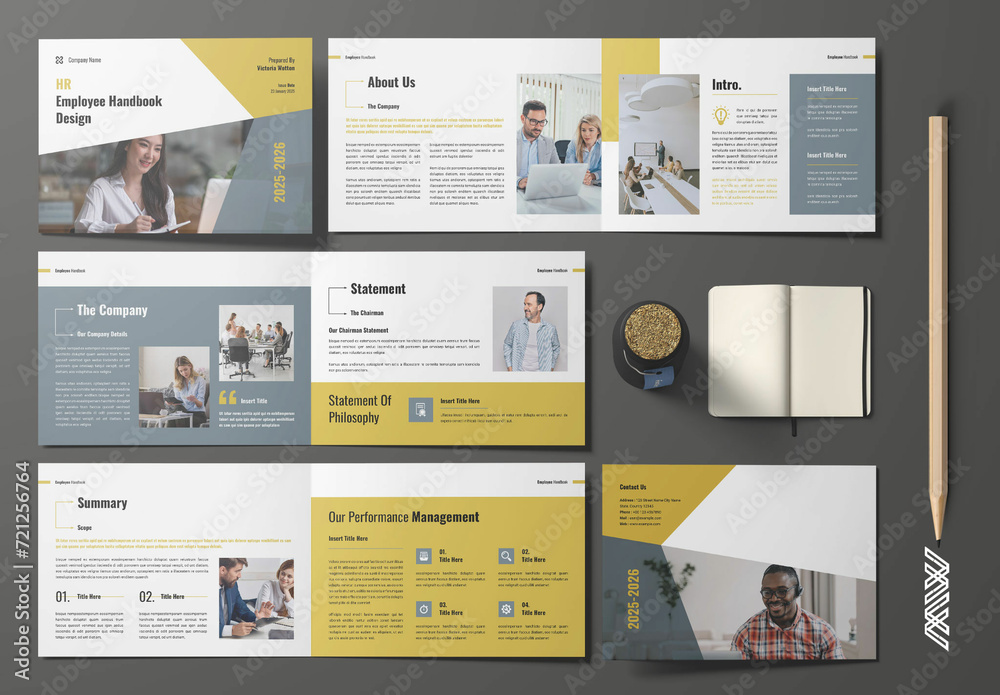 Employee Handbook Layout Design Template Landscape Stock Template ...