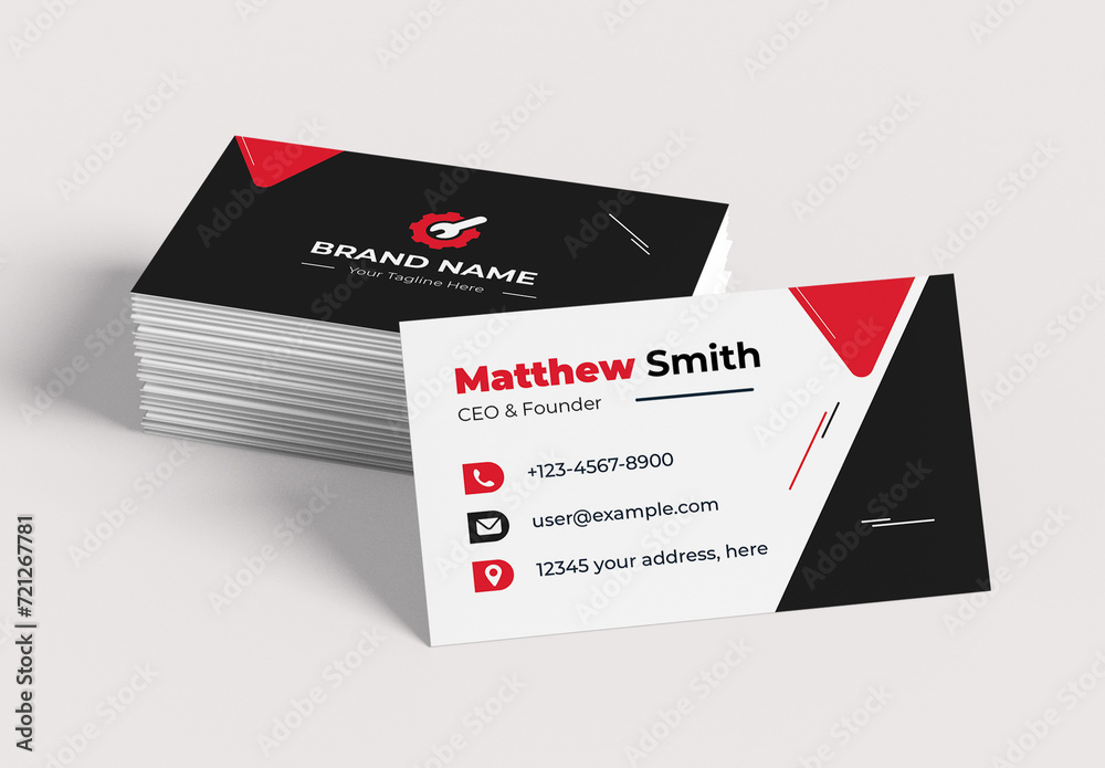 Corporate Business Card Template Layout Stock Template | Adobe Stock