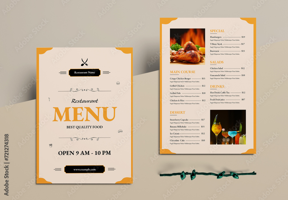 Restaurant Food Menu Design Food Order Template Stock Template | Adobe ...