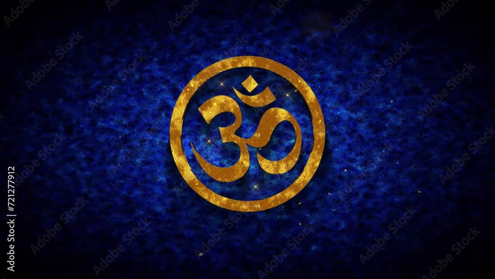 Omkara With Circle Hinduism Symbol Gold Texture Glitter Dust Reveal On ...