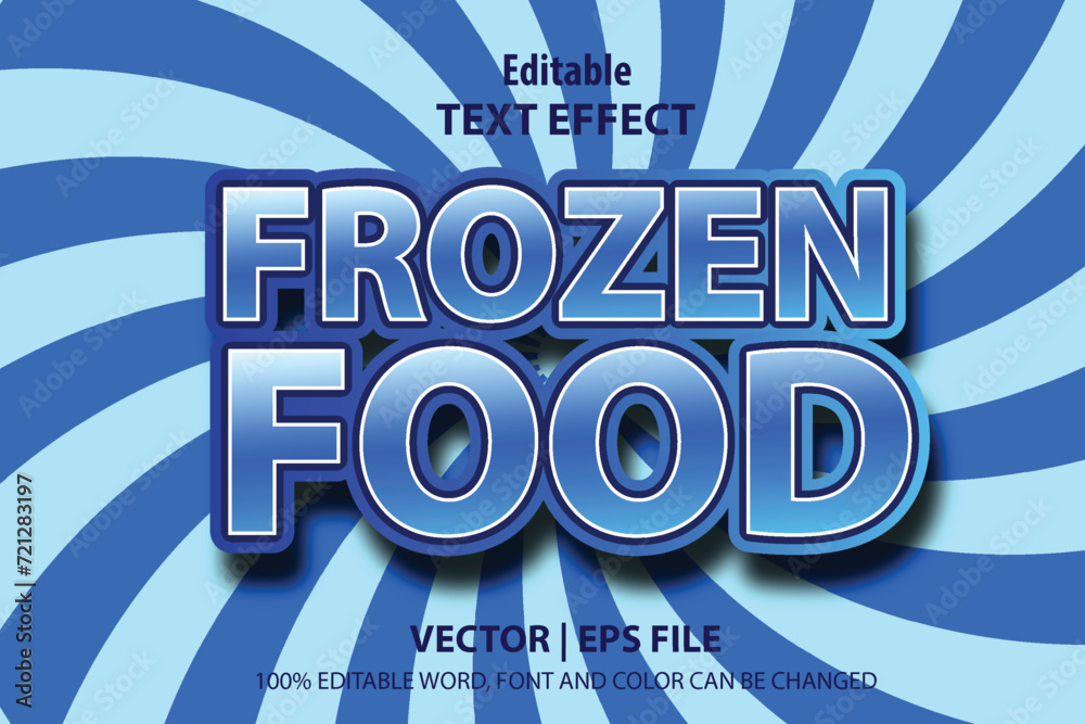 editable text effect frozen food with cold decoration and abstract ...