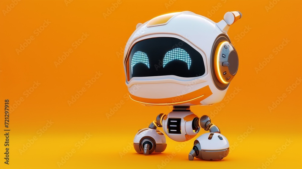 3d vector robot. AI bot character illustration for science and business ...