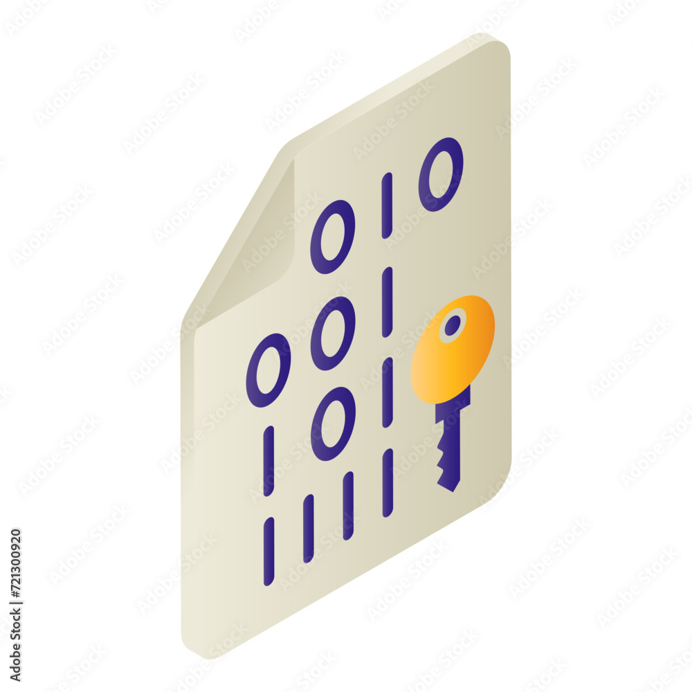 Public And Private Api Key Encryption Isometric Concept Secure Hash Algorithm Vector Icon