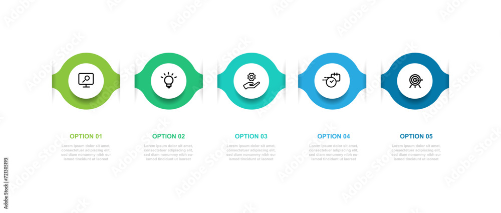 5 step process template infographic vector element Stock Vector | Adobe ...