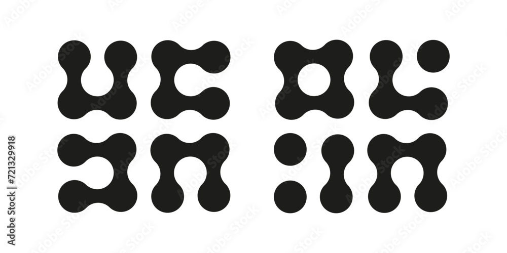 Metaball Icons Connected Dots Signs Integration Abstract Symbol Circles Simple Pattern Point