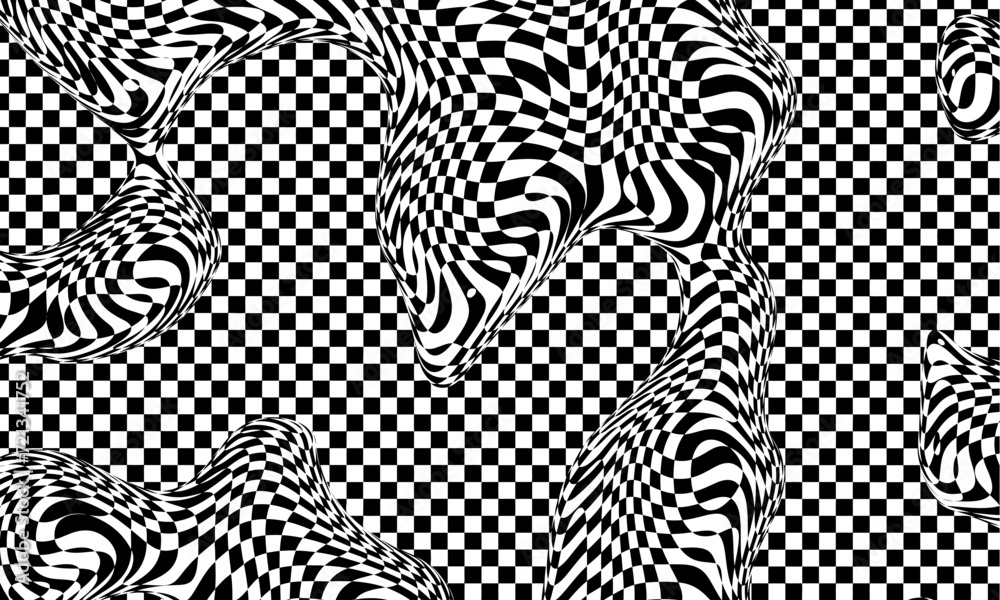 Optical illusion vector background. Simple black and white distorted ...