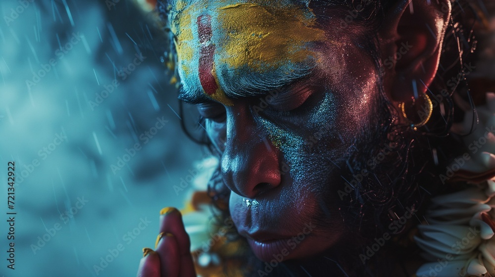 Hanuman, monkey-like deity, monkey chief, son of the wind god ...