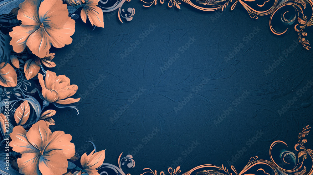 Royal blue & peach vintage background vector presentation design with ...