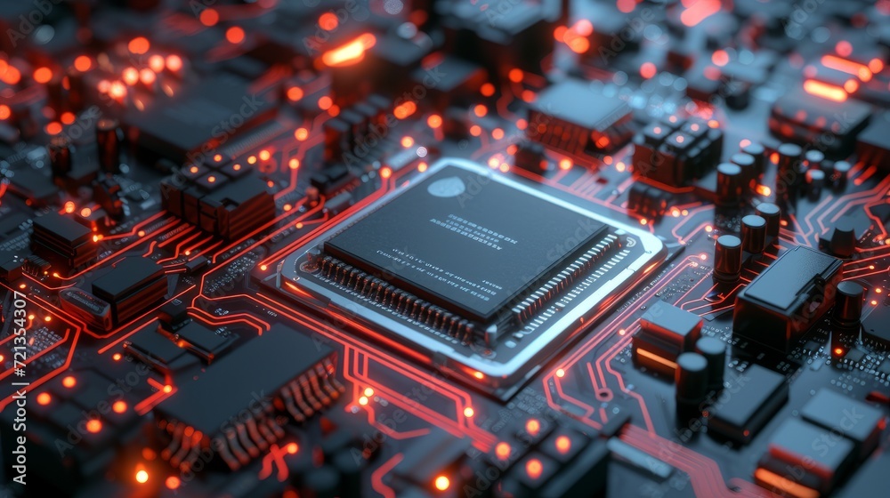 Concept animation shows the process of turning on the CPU in the ...