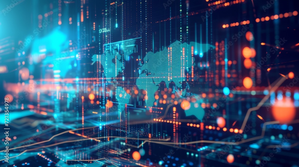 Growing line chart graph - business development competition concept ...