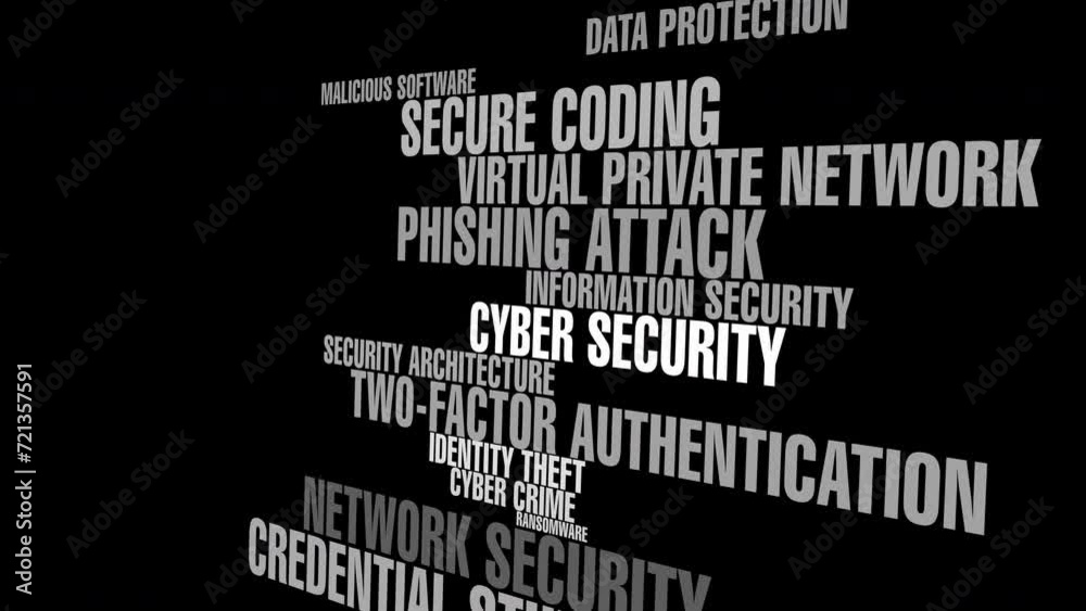 Vidéo Stock Cyber security protecting data in digital age with ...