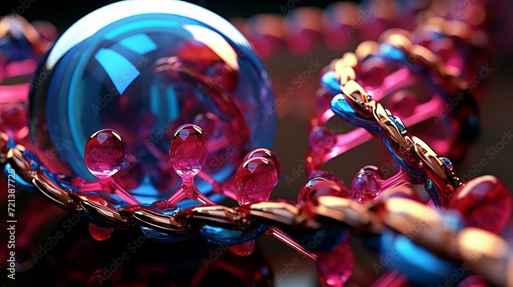 Detailed 3d illustration of dna double helix structure in a graphical ...