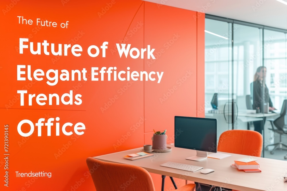 modern office interior. "Pioneering Perspectives". A well-lit, modern ...