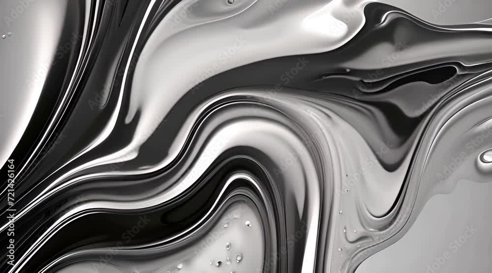 Abstract Liquid black and white texture 4k Abstract fluid alloy metal ...