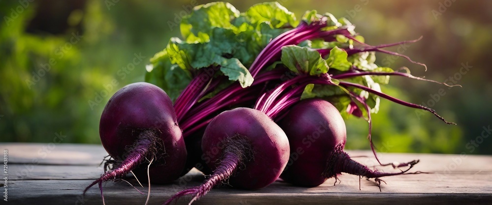 Organic Beetroot Cluster, a group of raw beetroots with their deep ...