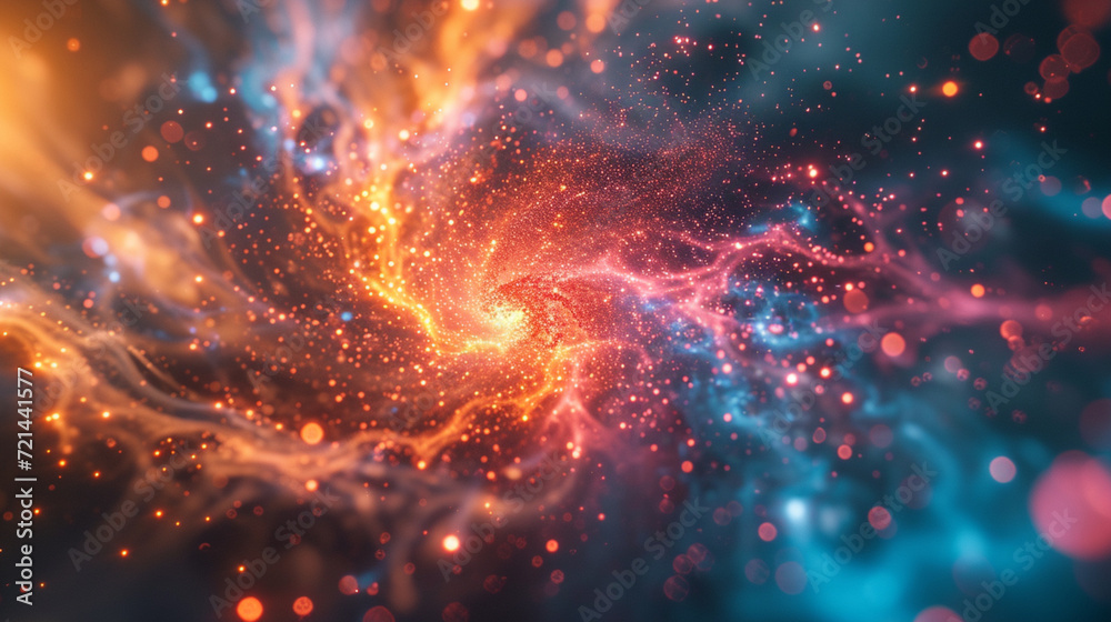 An abstract depiction of the quantum world, where waveforms and ...