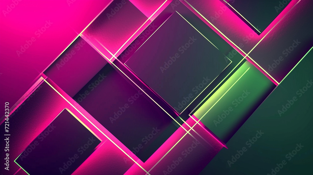 Fuchsia & neon green abstract shape background vector presentation ...