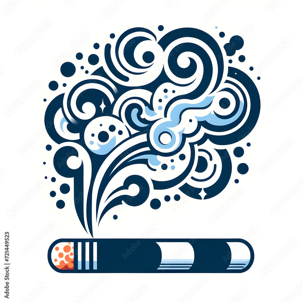 Artistic Vape Smoke Design Vector: Decorative Electronic Cigarette with ...