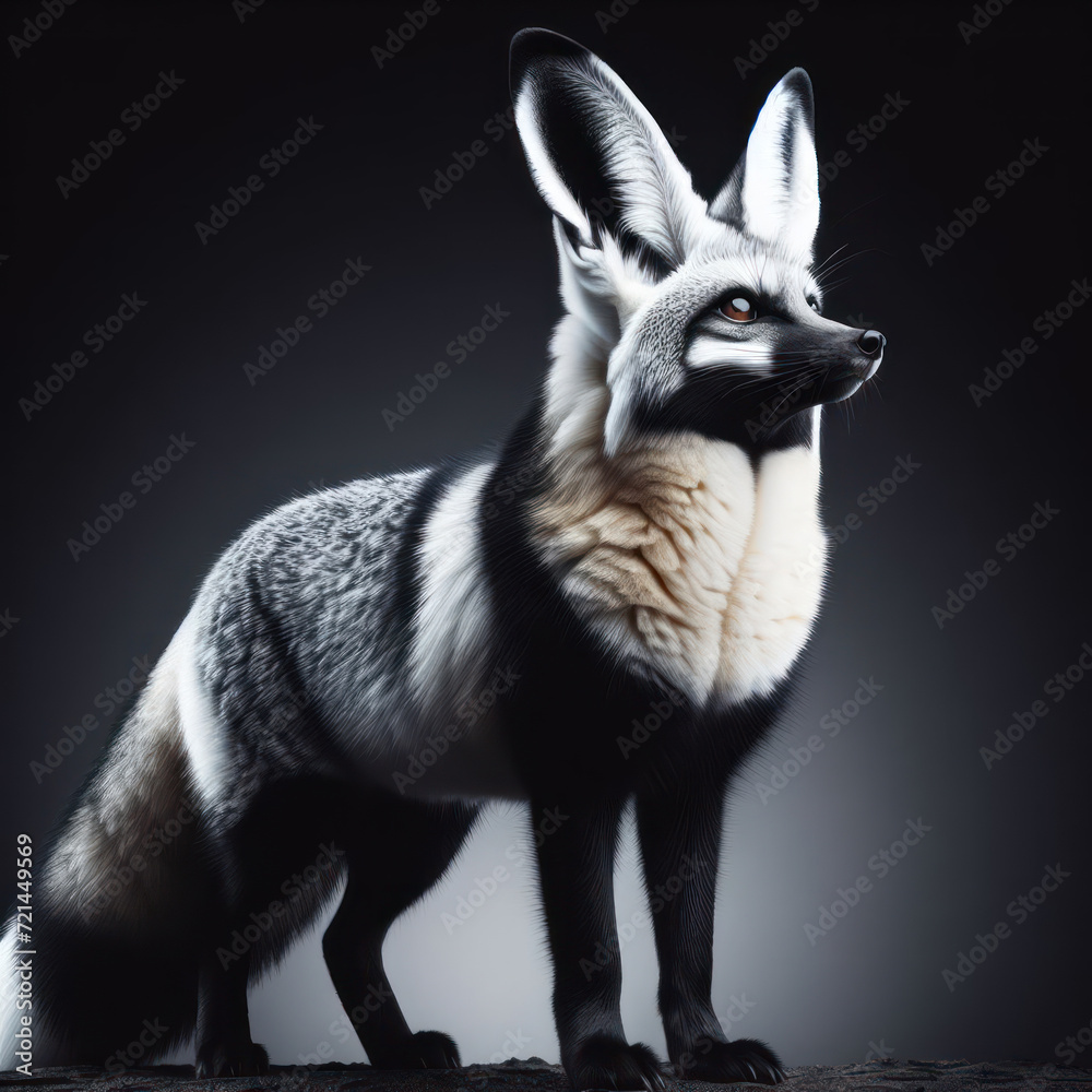 Bat-eared fox, Otocyon megalotis, Zorro de orejas de murciélago, high ...