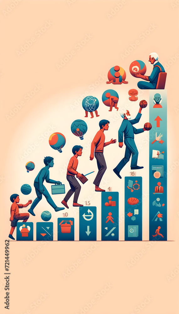 Career Ladder Concept: Diverse People Engaging in Learning Activities ...