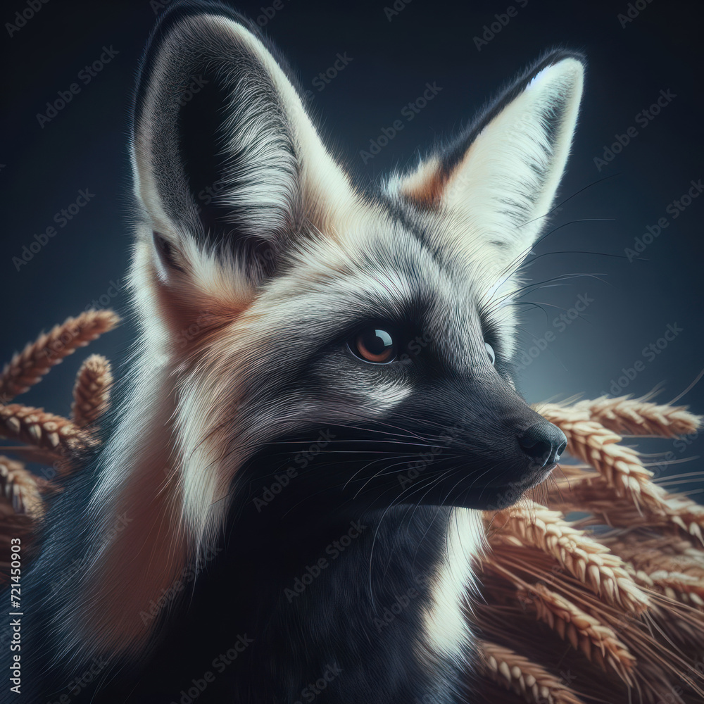 Bat-eared fox, Otocyon megalotis, Zorro de orejas de murciélago, high ...