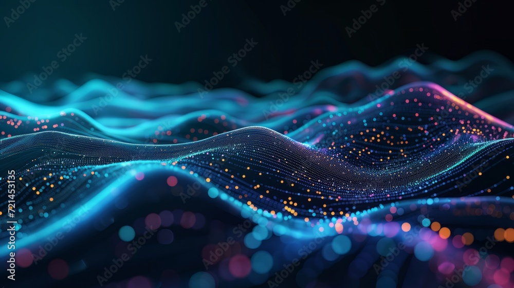 Data technology abstract futuristic blue science background . Low poly ...