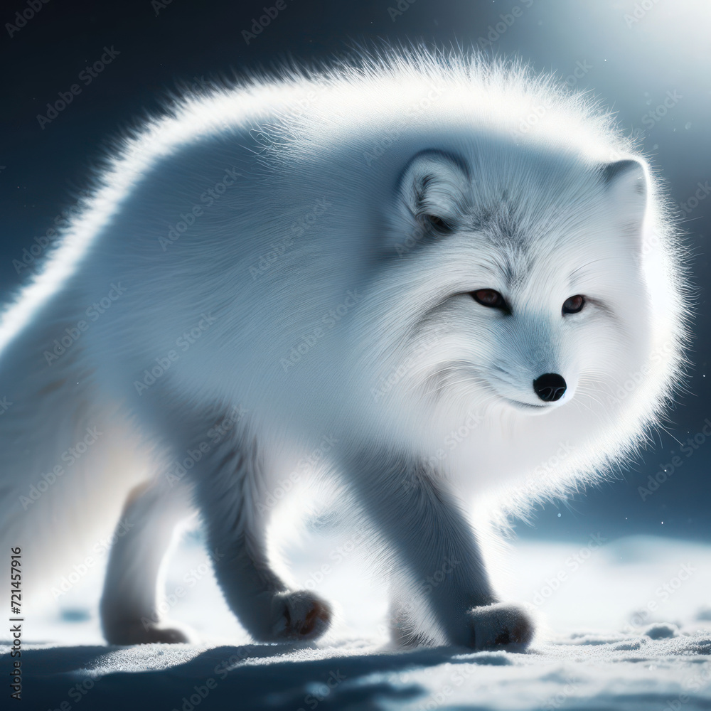 Arctic fox, Polar fox, White arctic fox (Vulpes Lagopus) Snow Fox ...