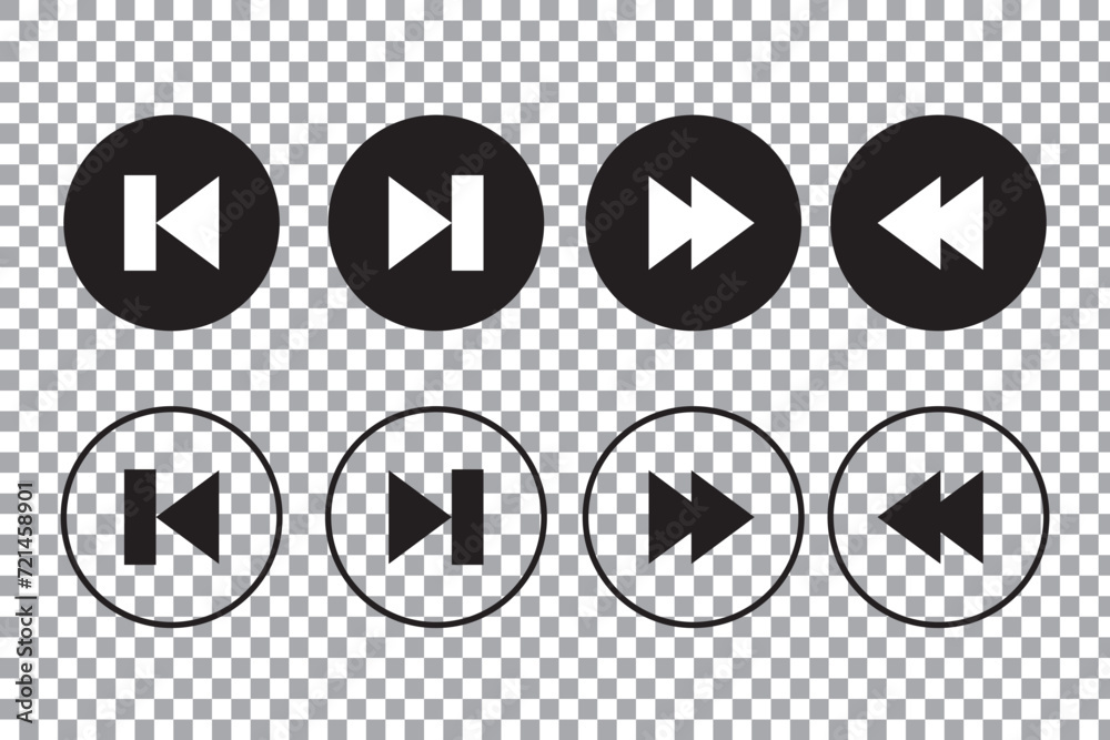 Multimedia icons. Play, next, skip buttons set. Media Player Icons set ... Multimedia icons. Play, next, skip buttons set. Media Player Icons set ...