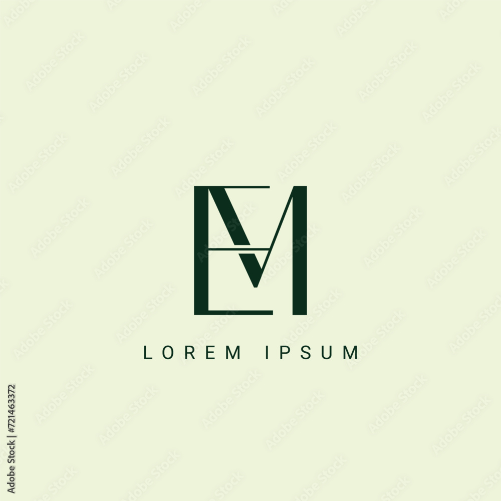 EM Letter Logo Design Vector Template. Alphabet Initial Letter EM Logo ...