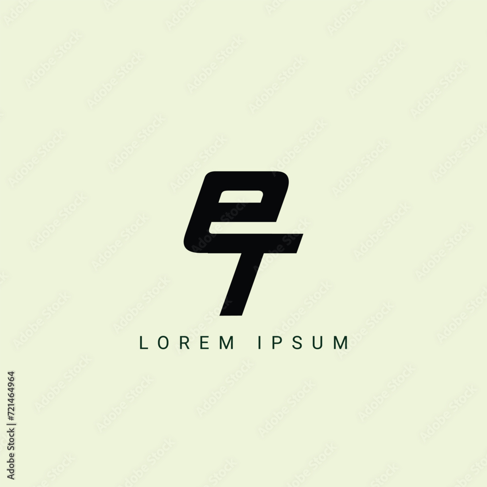 ET Letter Logo Design Vector Template. Alphabet Initial Letter ET Logo ...