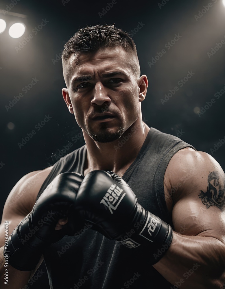 Motivation Rise to Victory: Dynamic Poster Featuring a Winning Fighter ...