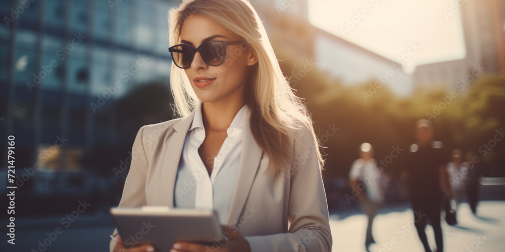 Young busy pretty business woman professional office manager executive ...