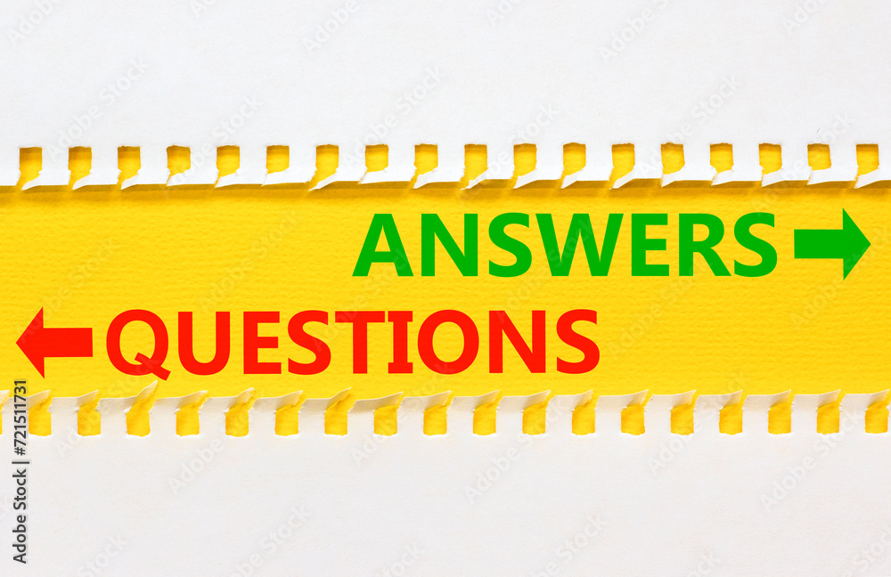 Questions and answers symbol. Concept word Questions Answers on ...