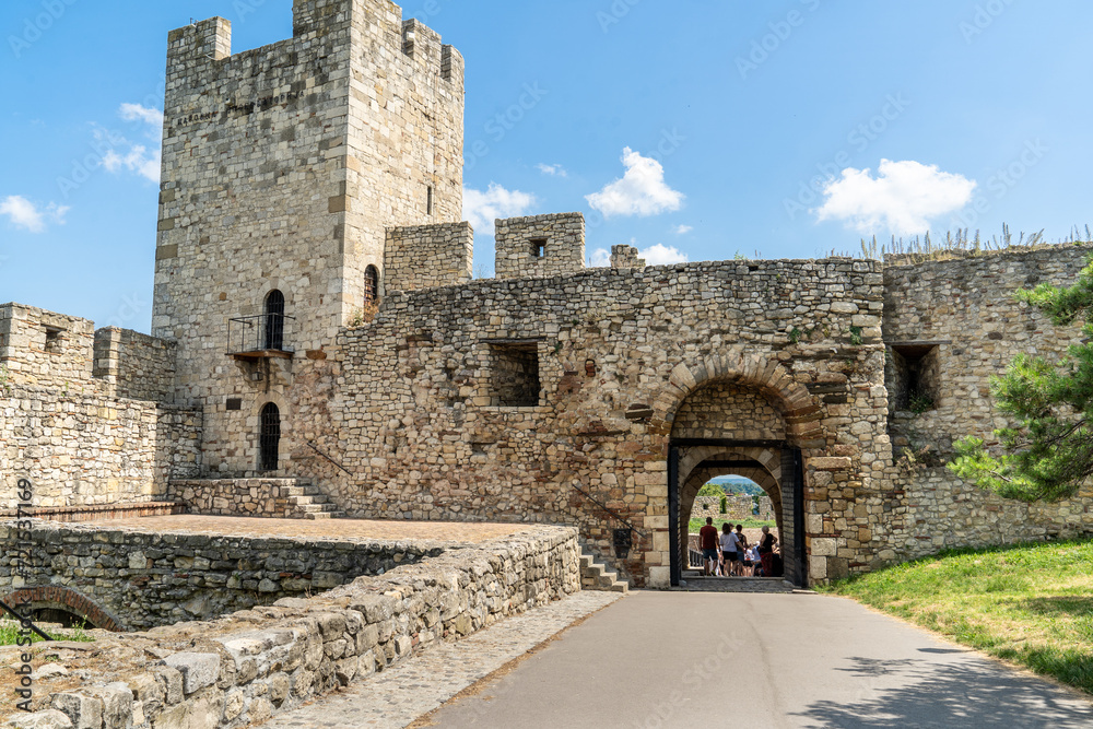 Belgrade Kalemagdan Fortress and city walls. Serbian medieval castle ...